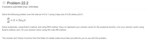 solved problem 22 2 o solutions submitted max unlimited