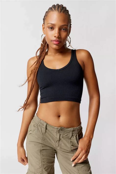 Out From Under Drew Seamless Ribbed Bra Top Urban Outfitters Bra Tops Cropped Tank Top