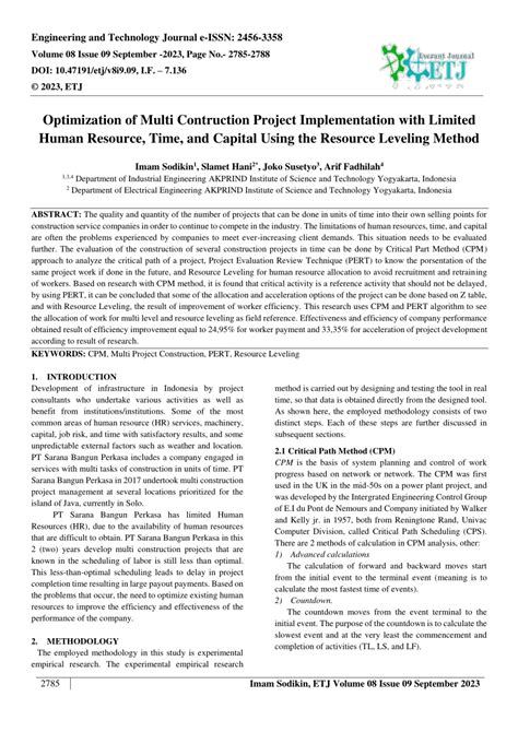 pdf optimization of multi contruction project implementation with limited human resource time
