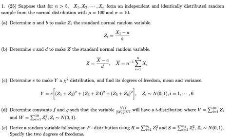 solved 25 suppose that for 5 x1 x2 xn form an independent and identically distributed