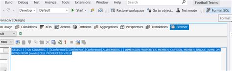 Formatting MDX Queries In Either Visual Studio Or SSMS Stack Overflow