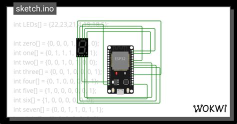 seven segment wokwi esp32 stm32 arduino simulator