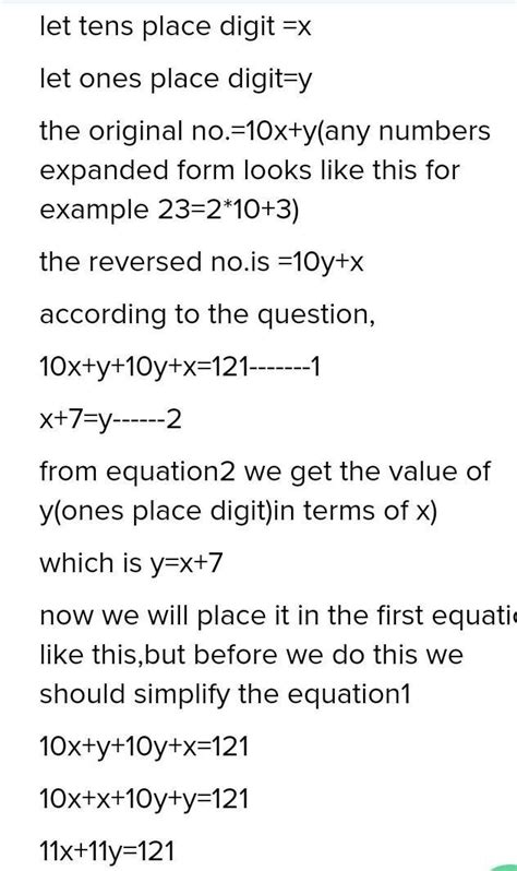 the sum of a two digit number and the number obtained by reversing the digits is 121 find the