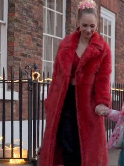 Keeley Jones Ted Lasso Fur Coat Juno Temple Red Coat Sale