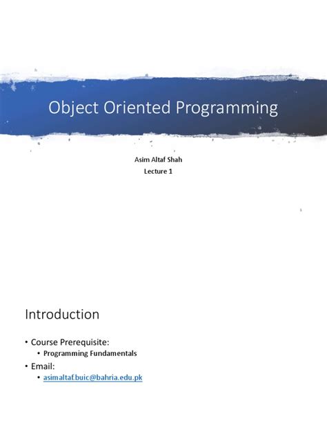 introduction to object oriented programming an overview of classes inheritance polymorphism