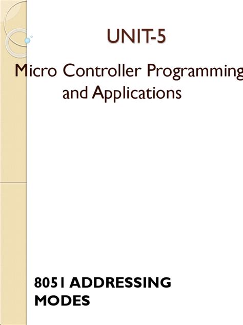 an in depth look at the addressing modes and instruction set of the 8051 microcontroller pdf