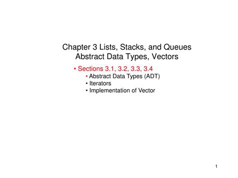 ppt chapter 3 lists stacks and queues abstract data types vectors powerpoint presentation