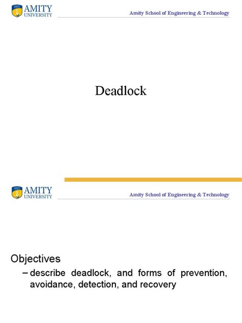 deadlock amity school of engineering and technology pdf process computing concurrency