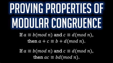 proving properties of modular congruence youtube