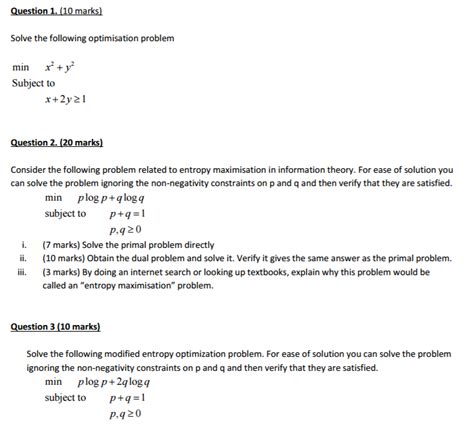 solved solve the following optimization problem min x 2