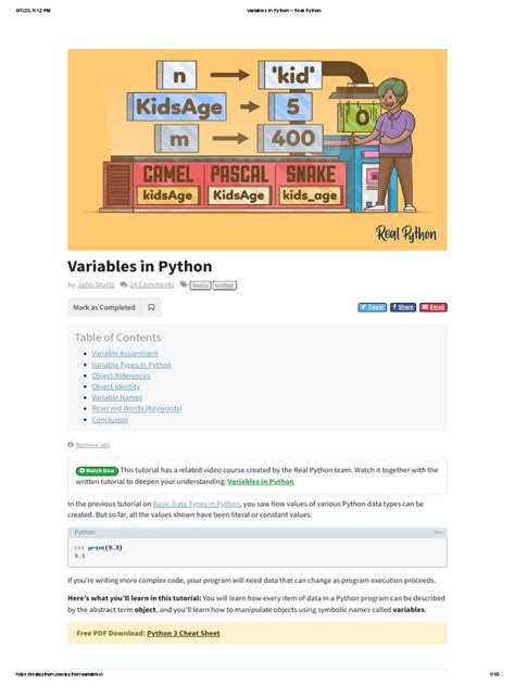 variables in python real python pdf variable computer science reserved word