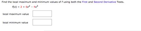 solved find the local maximum and minimum values of f using