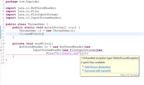 java throws clause with examples knpcode