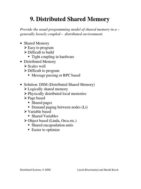 distributed shared memory pdf operating system technology concurrency computer science