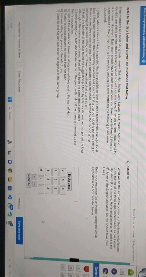 Data Interpretation 8 Logical Reasoning I StudyX