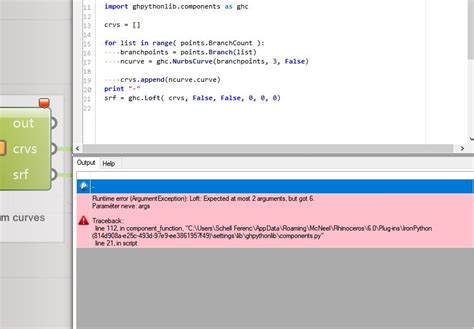 gh python component loft option grasshopper developer mcneel forum