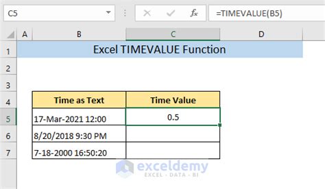 How To Use Timevalue Function In Excel Examples Exceldemy
