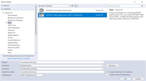 create word document in asp syncfusion