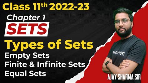 class 11th maths ️types of sets ️empty sets finite and infinite sets equal sets ch 1 sets