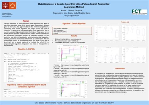 hybridization of a genetic algorithm with a pattern search augmented lagrangian method pdf