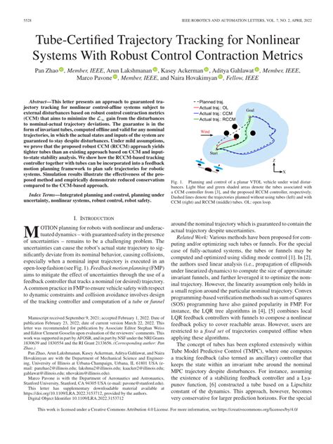 pdf tube certified trajectory tracking for nonlinear systems with robust control contraction
