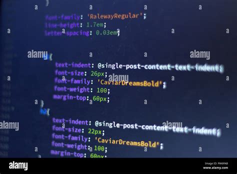 web development code css less styles preprocessor script lines abstract screen of web