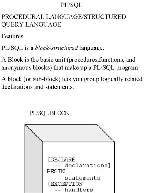 pdf pl sql procedural language structured query language features pl sql pdfslide