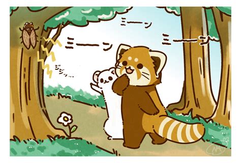 The Big Imageboard Tbib 2023 Ailurid Arthropod Black Eyes Black Nose Brown Body Chibi Cicada