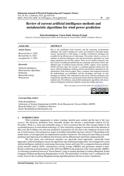pdf review of current artificial intelligence methods and metaheuristic algorithms for wind