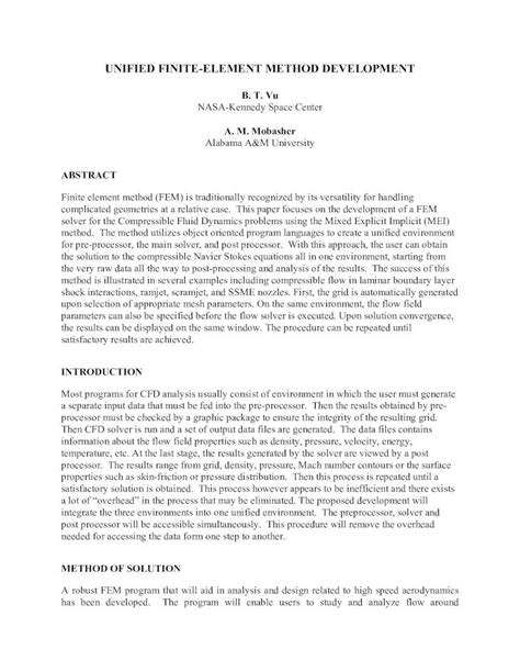 pdf unified finite element method development and cfd unified finite element method