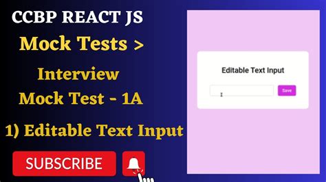 Interview Mock Test 1A Editable Text Input REACT JS NxtWave