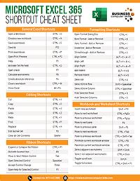 Excel Shortcuts Printable Cheat Sheet
