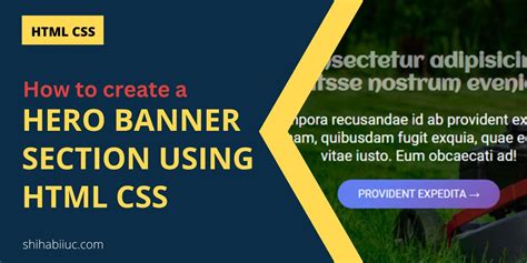 how to create a hero banner image using html css