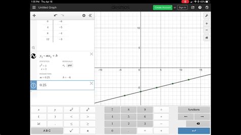 using desmos to find equations from tables youtube
