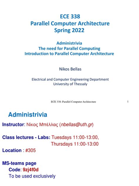 Εce 338 parallel computer architecture spring 2022 download free pdf central processing unit
