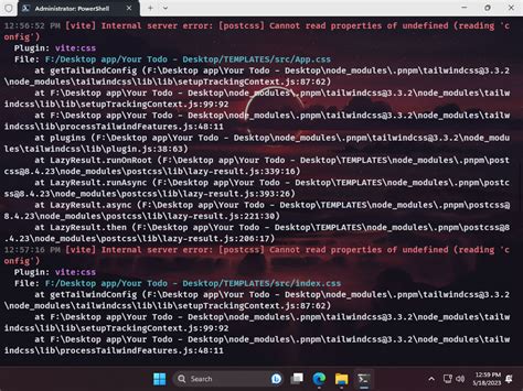 Vite Internal Server Error Postcss Cannot Read Properties Of