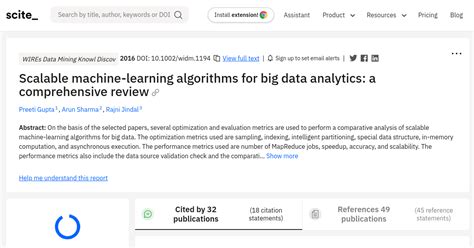 scalable machine learning algorithms for big data analytics a comprehensive review [scite report]