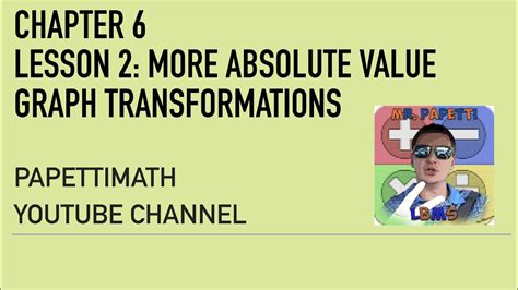 chapter 6 lesson 2 more absolute value graph transformations exercise 2 youtube