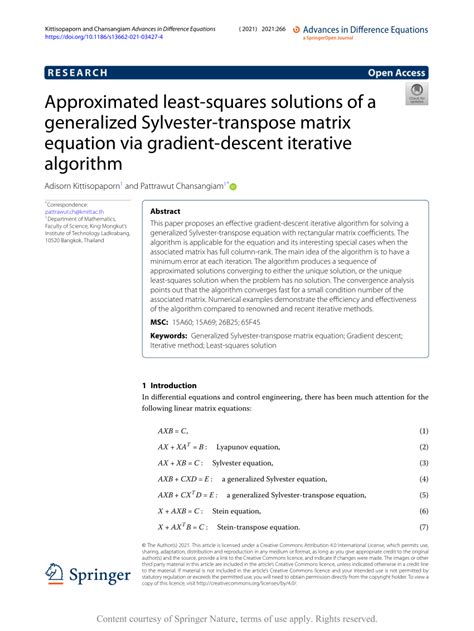 pdf approximated least squares solutions of a generalized sylvester transpose matrix equation