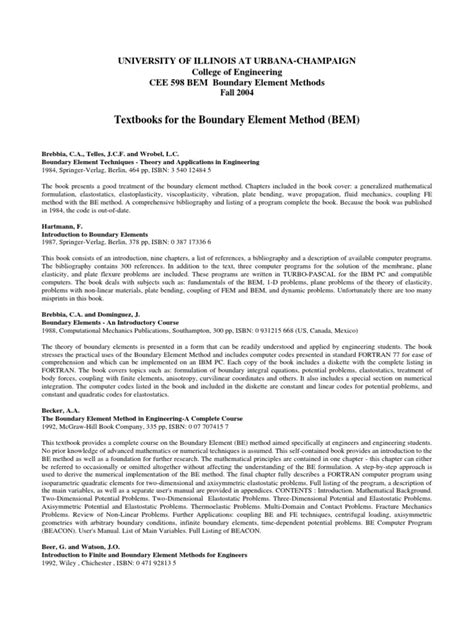 textbooks for the boundary element method bem pdf boundary element method finite element