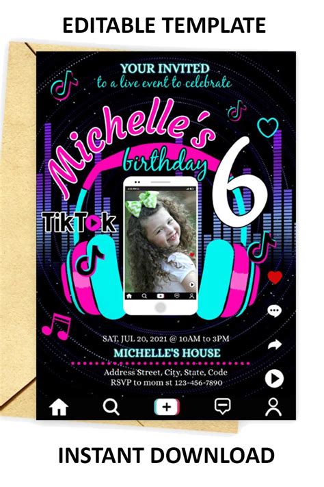 Tiktok Invitation Template