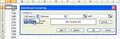using the conditional formatting dialog box infragist