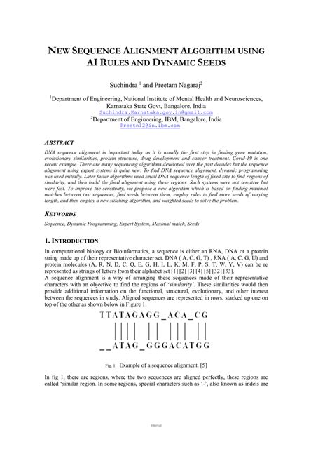 pdf new sequence alignment algorithm using ai rules and dynamic seeds