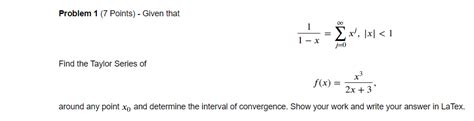solved problem 1 7 points given that 00 Ż x [x]