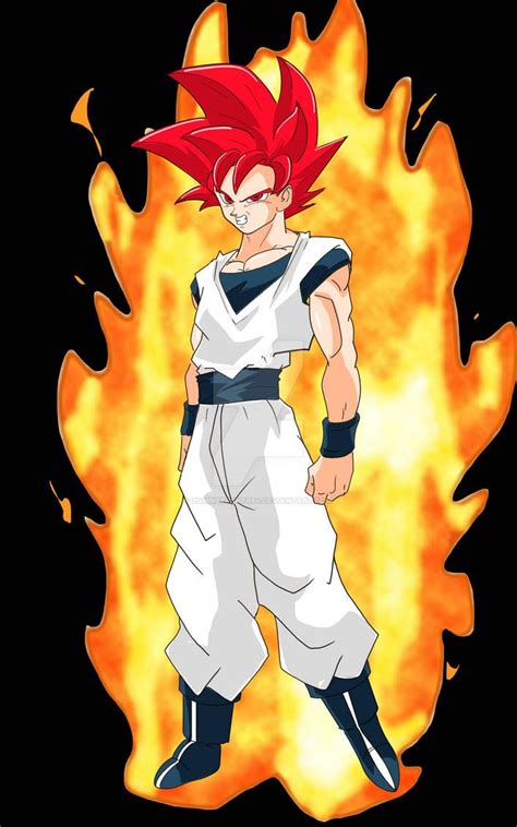 An Anime Character With Red Hair Standing In Front Of A Blazing Fire Background And Holding His