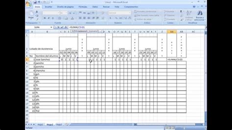 Formato De Asistencia En Excel YouTube