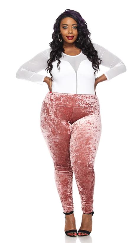 Plus Size Pink Crushed Velvet High Waisted Leggings