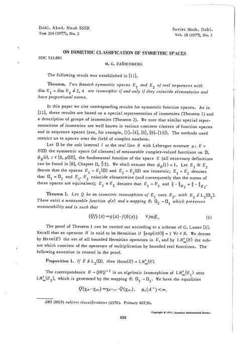 pdf on isometric classification of symmetric spaces