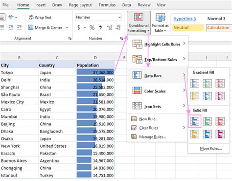 Excel Data Bars Conditional Formatting With Examples