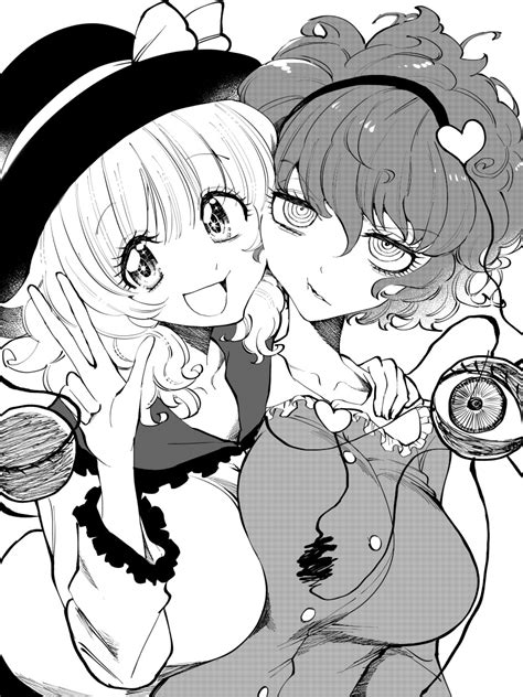 Safebooru 2girls Absurdres Asymmetrical Docking Bangs Blouse Bow Breast Press Breasts